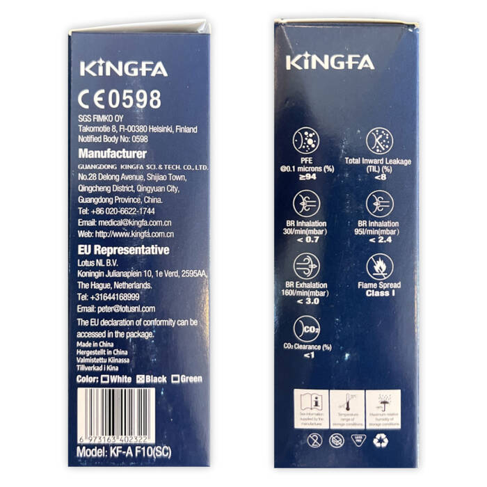 Kingfa KN95 Face Mask White – 10 pack - Flowflex Antigen Tests Ireland